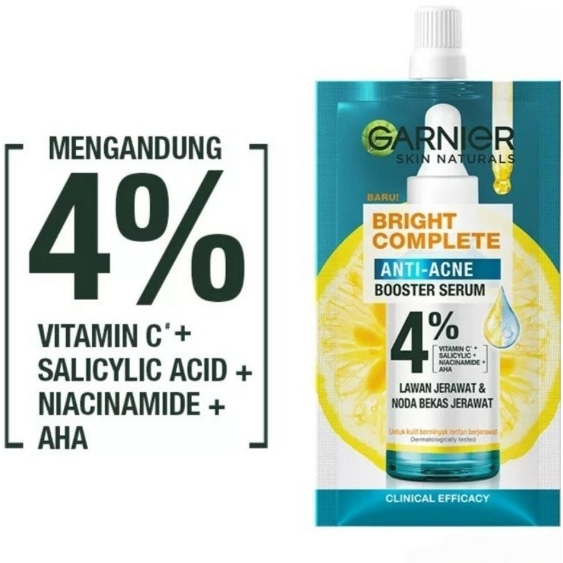 Jual Garnier Bright Complete Booster Serum Anti acne Sachet 5.5ML ...