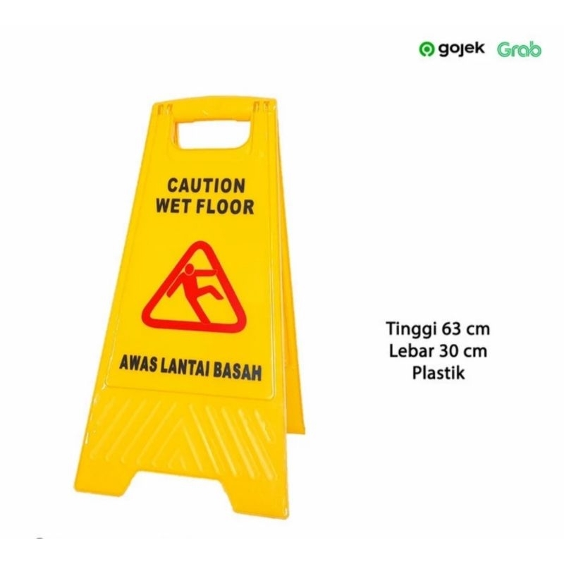 Jual Sign Penanda Lantai Basah A form Signage Wet Floor kuning | Shopee ...