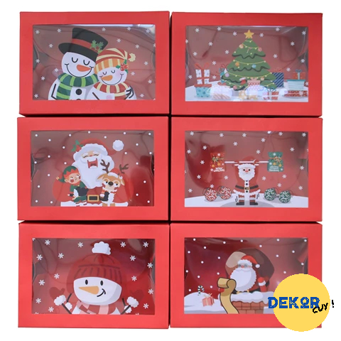 Jual (G6329) BOX KUE NATAL Christmas cake box cookies natal kotak kue ...