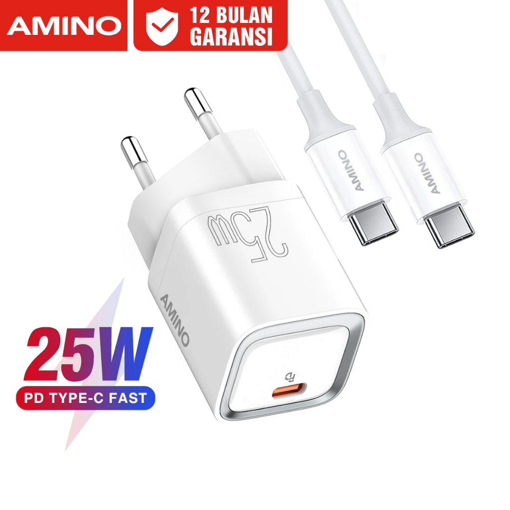 Jual AMINO Fullset PD TYPE C Kabel / Untuk Iphone Lighning PD 25W Type C Mini Kepala Charger ...