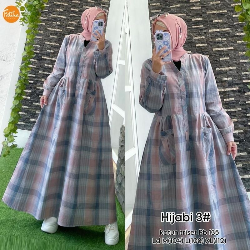 Jual Dress katun triset terbaru hijabi dress gamis elegan adem original ...