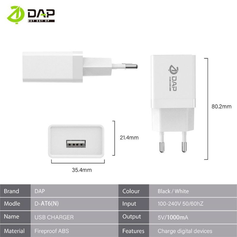 Jual DAP D-AT6 Charger Adaptor 5V 1A | Shopee Indonesia
