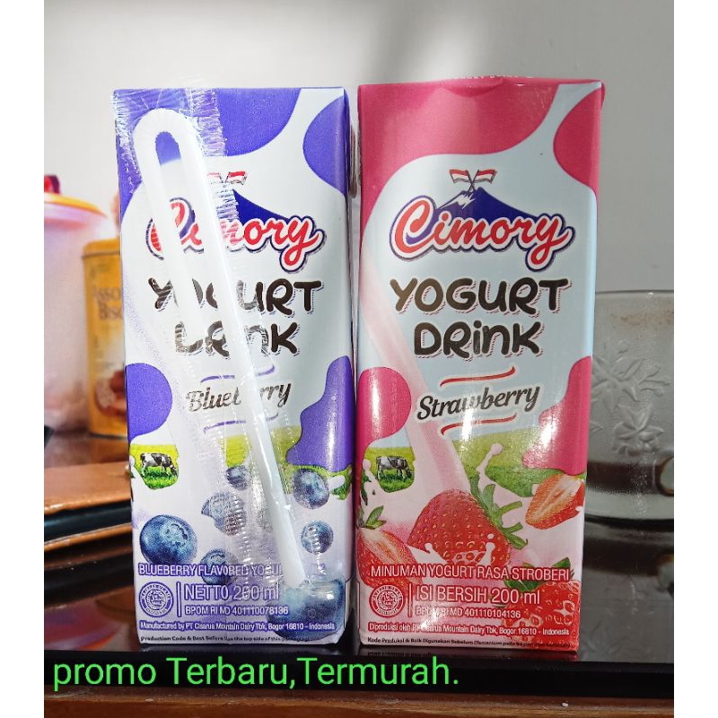 Jual CiMORY YOGURT DRINK BLuebery/Strawberry 200ml | Shopee Indonesia