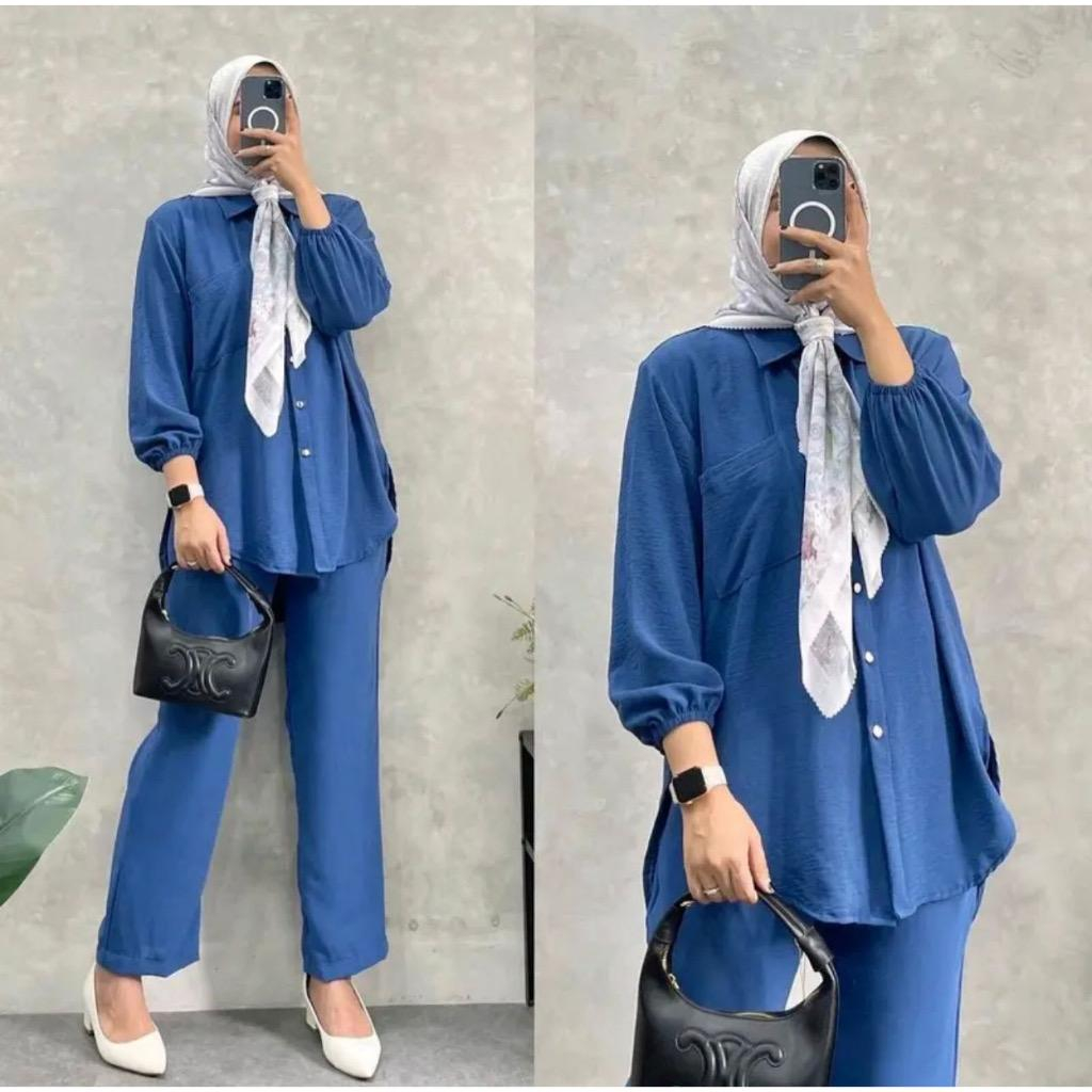 Jual Amanda Daily Set UKURAN JUMBO Setelan Cringkle Airflow Polos Model ...
