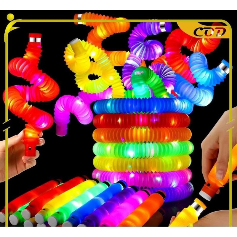 Jual Pop Light LED Mainan Anak / Mainan Selang Pipa Nyala Warna Warni ...