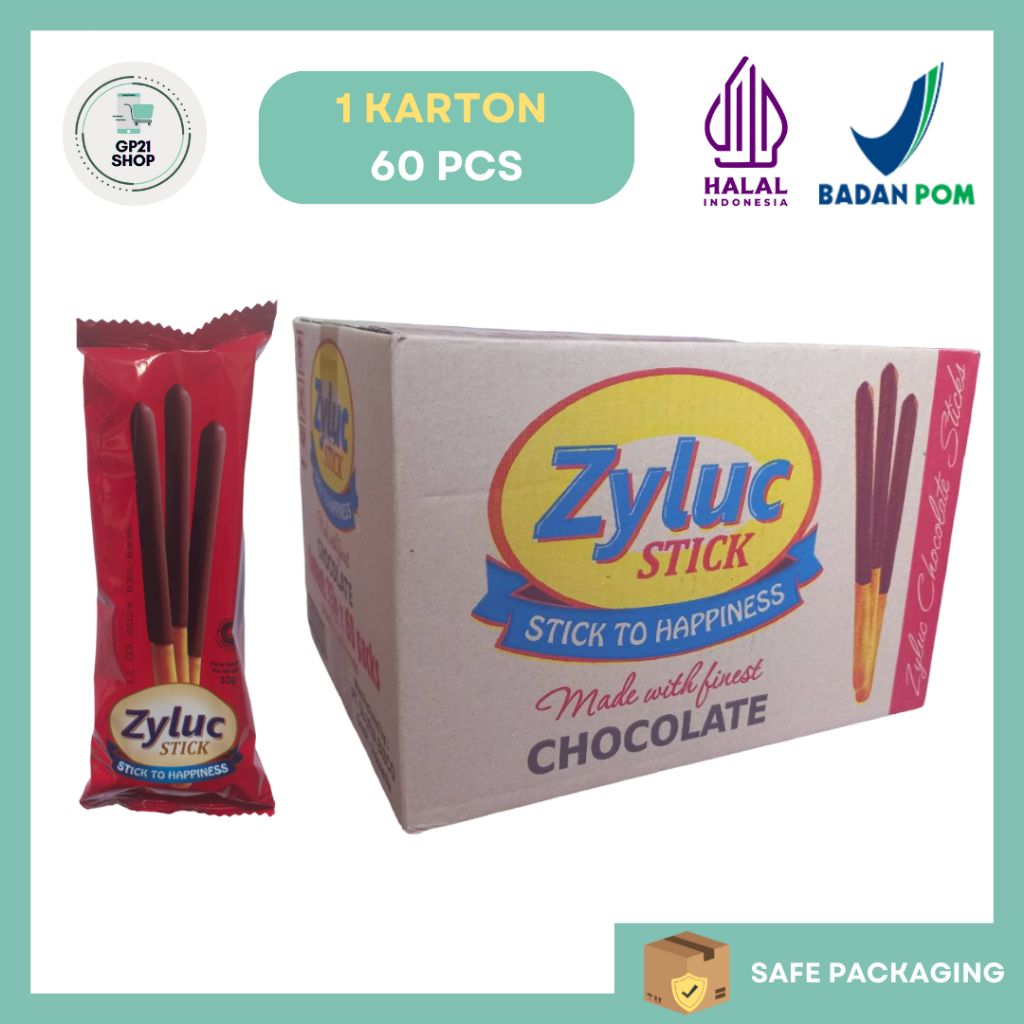 Jual Zyluc Stick Chocolate Tray 1 Karton / 1 Dus (Isi 60 pcs) - Biskuit ...