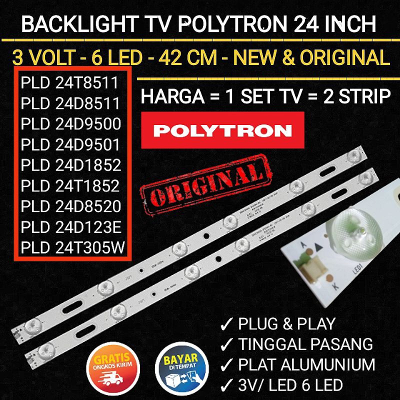 Jual BACKLIGHT POLYTRON PLD 24T8511 PLD 24D8511 PLD 24D1852 PLD 24D8520 ...