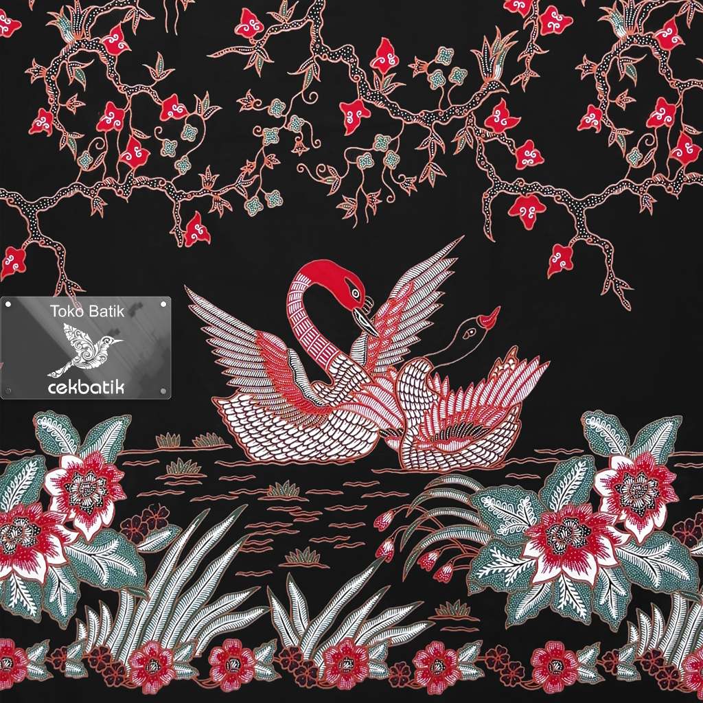 Jual Kain Batik - Batik Motif Burung Angsa Spesial Warna Manis (Hitam ...