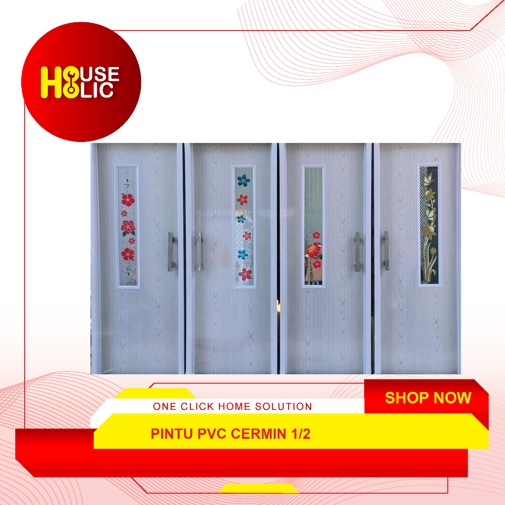 Jual Pintu Kamar Mandi WC + Handle Buka Kiri Kanan Pintu PVC Cermin 1/4 ...