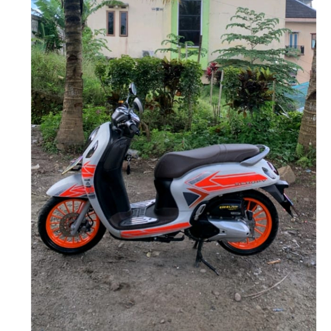 Jual Striping Stiker Scoopy Terbaru Kombinasi Orenge Oren Keren ...