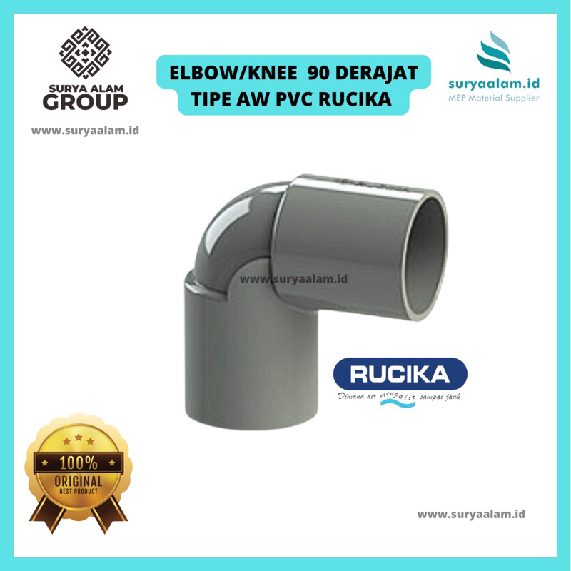 Jual ELBOW AW 6" FITTING PIPA PVC "RUCIKA" | KNEE 3" RUCIKA| SAMBUNGAN PIPA AW 4” RUCIKA ...