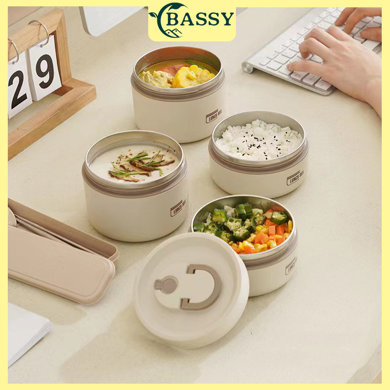 Jual BASSY Kotak Bekal Makan Tahan Panas Tempat Bekal Sup Termos Mini Thermal Lunchbox Stainless ...