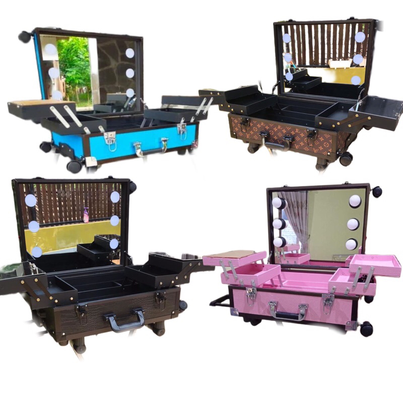 Jual beautycase koper makeup organizer. edisi tanpa stand kaki | Shopee ...