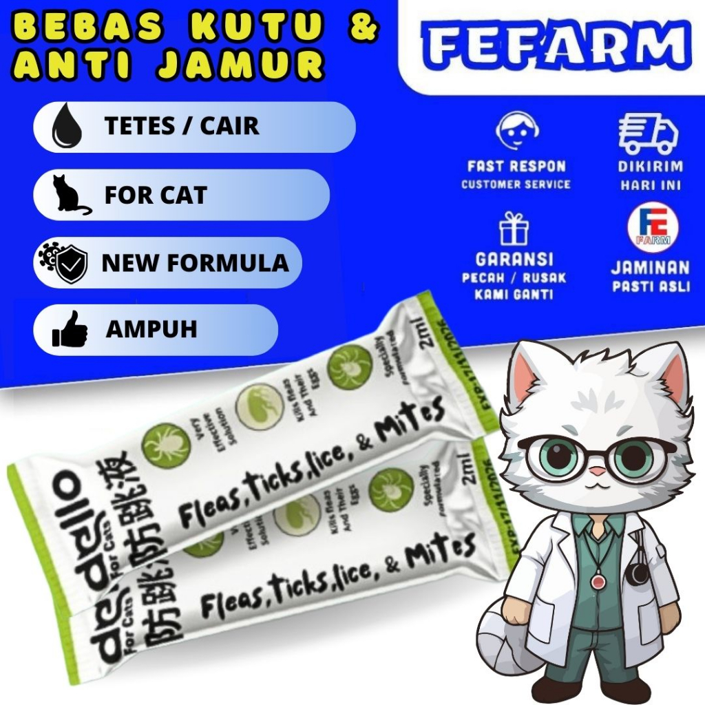 Jual Obat Tetes Kutu Kucing by Dello Cat Flea Lice Mite Pembasmi ...