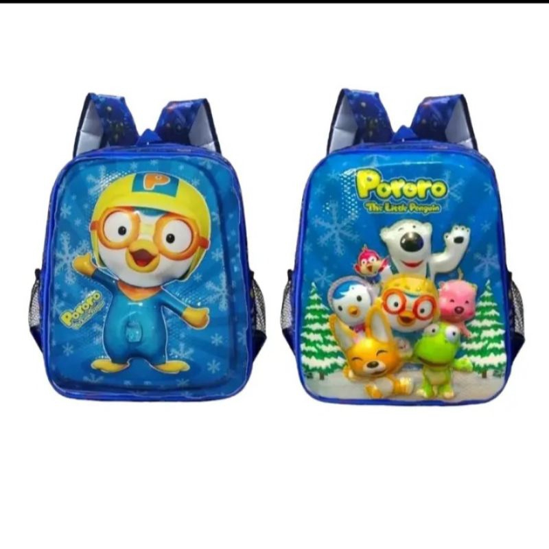 Jual tas ransel anak PAUD TK SD karakter kartun PORORO 3D LED | Shopee Indonesia