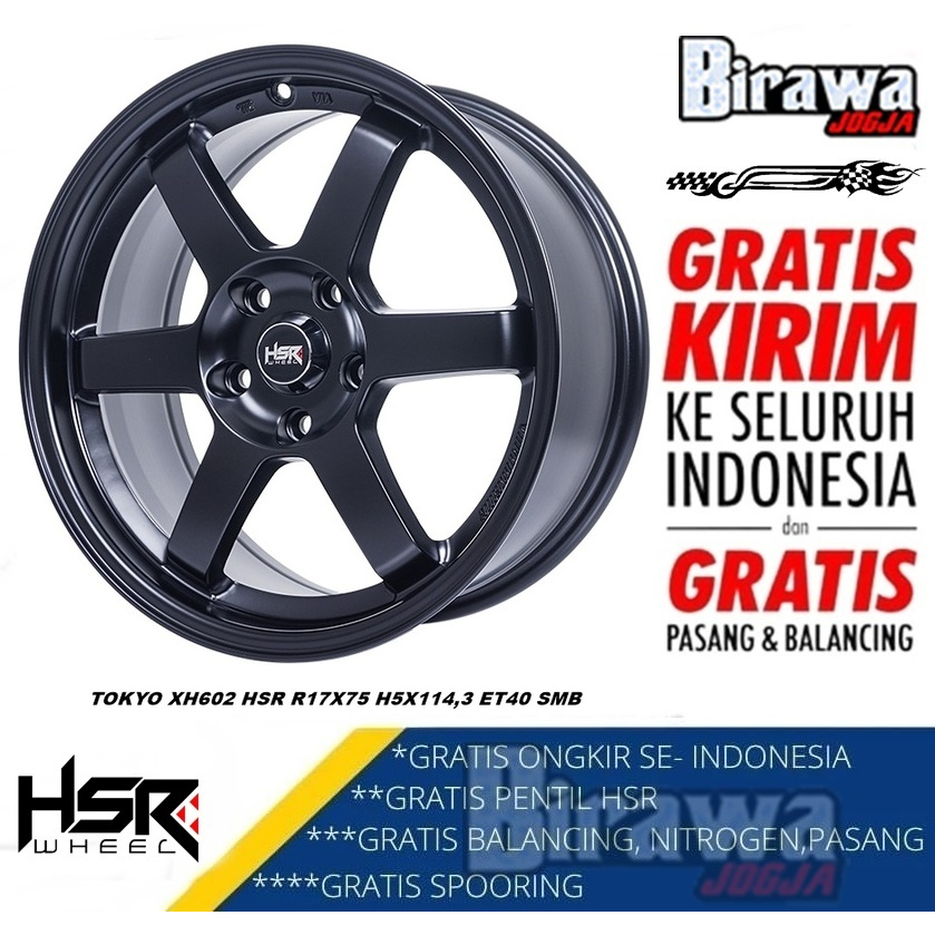 Jual Velg Mobil Ring 17 HSR TOKYO R17 Lebar 7 Rata pcd 5x114,3 Warna Matt Black | Shopee Indonesia