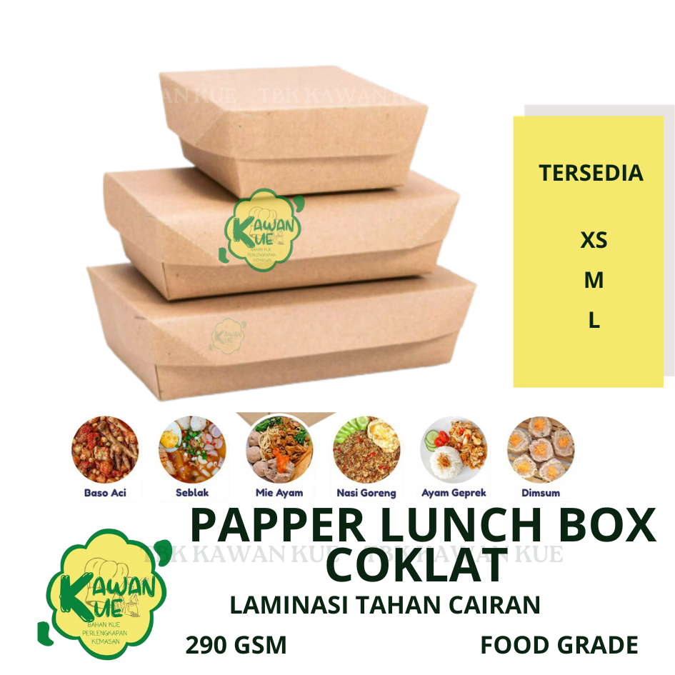 Jual PAPPER LUNCH BOX COKLAT LAMINASI [ ISI 50PC ] | Shopee Indonesia
