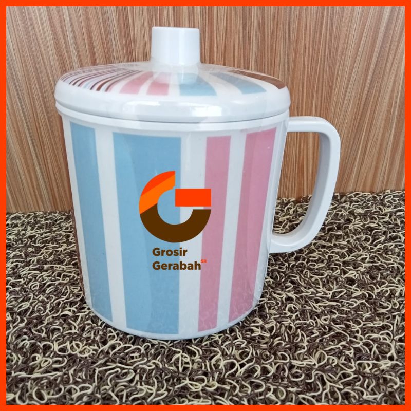 Jual mug + tutup cabana stripe 4" VANDA clf326 | Shopee Indonesia