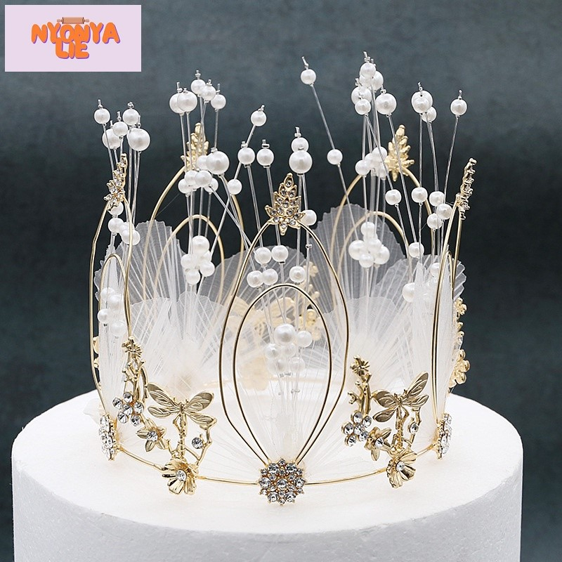 Jual CMP11 Cake Topper Mahkota Bulu Tiara Berlian Kristal Crystal Crown ...