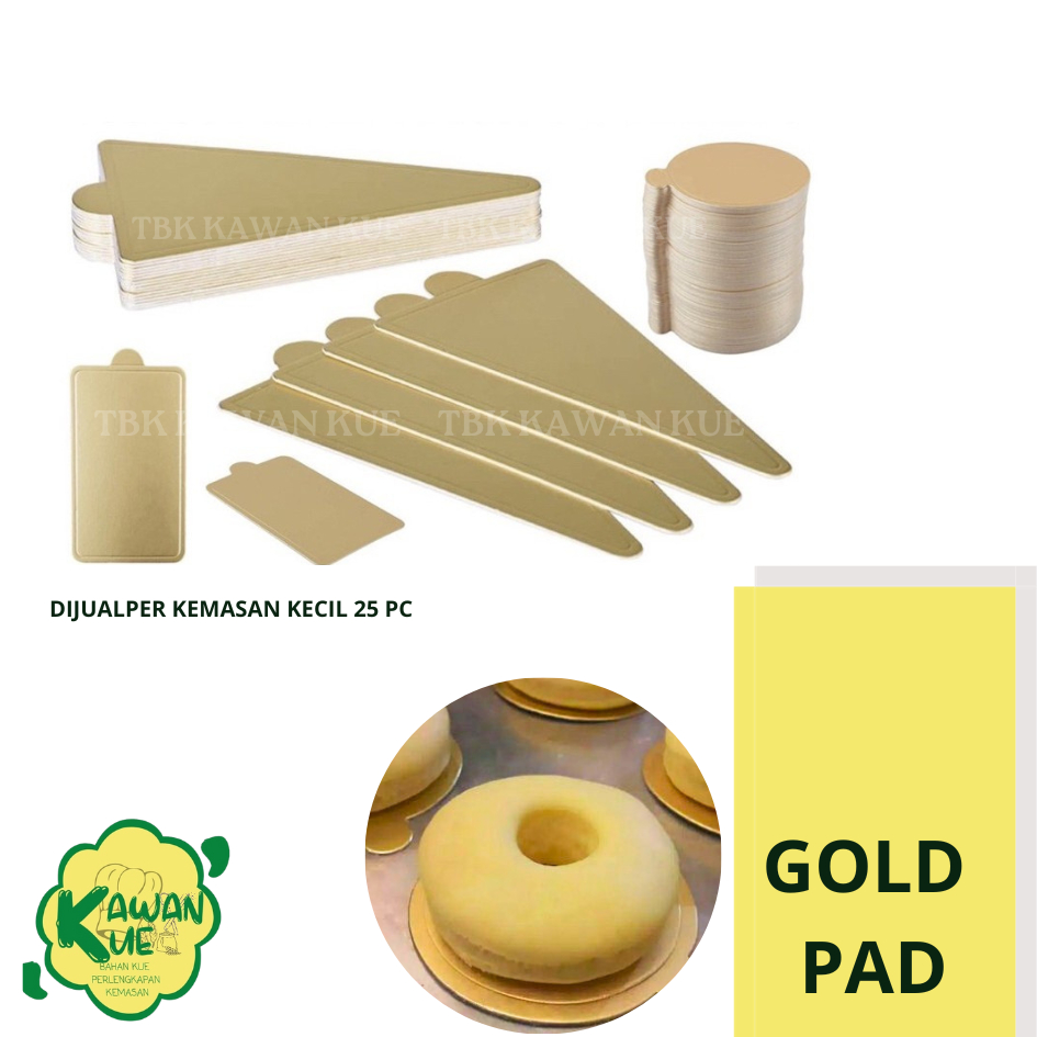 Jual Gold Pad isi 25 /Tatakan Kue /Alas Kue Emas / Alas Tatakan Donat ...