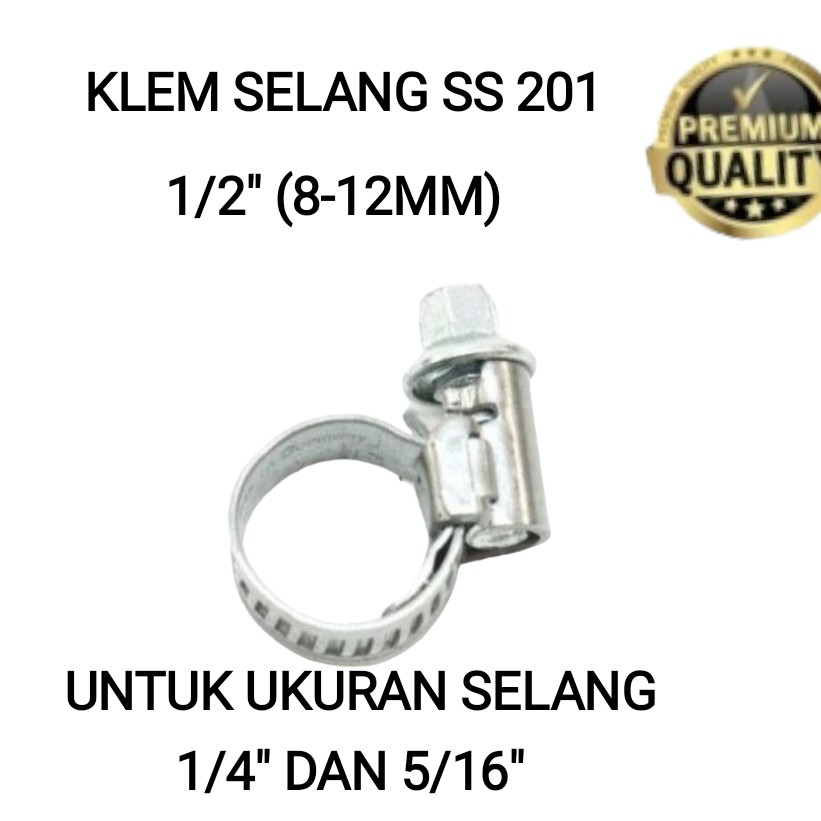 Jual Klem Selang SS 1/2" sampai 1 " Hose Clamps SS 201-1/2" (8-12mm ...