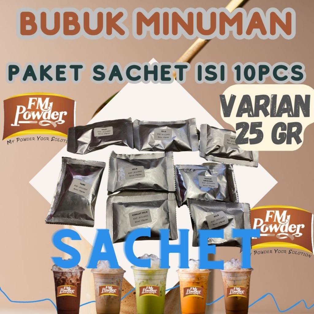 Jual POWDER DRINK PREMIUM PAKET SACHET 25 GRAM ISI 10 PCS - BUBUK ...