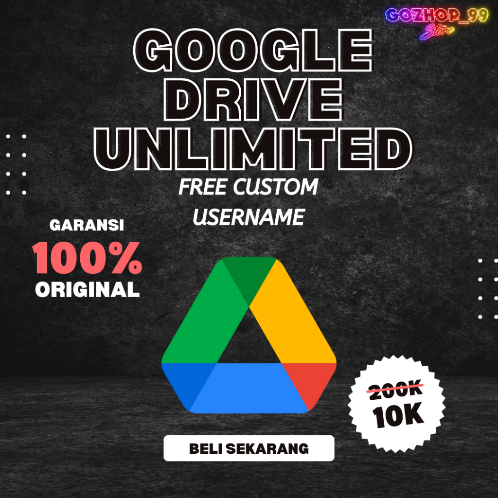 Jual Google Drive Unlimited Storage Lifetime Bergaransi Resmi Gdrive ...