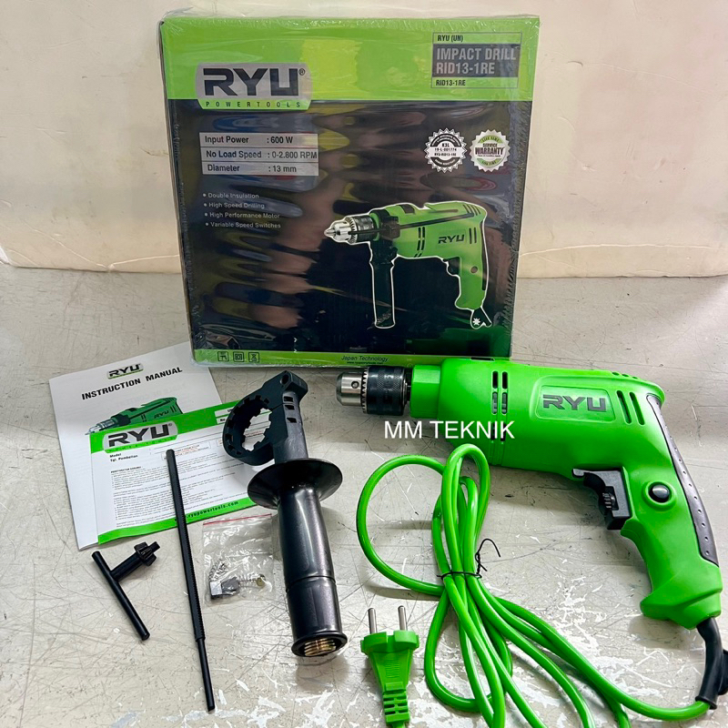 Jual RYU Mesin Bor 13mm Listrik Impact Drill 13 mm Bor Beton Tembok Bolak Balik 2 Arah | Shopee ...