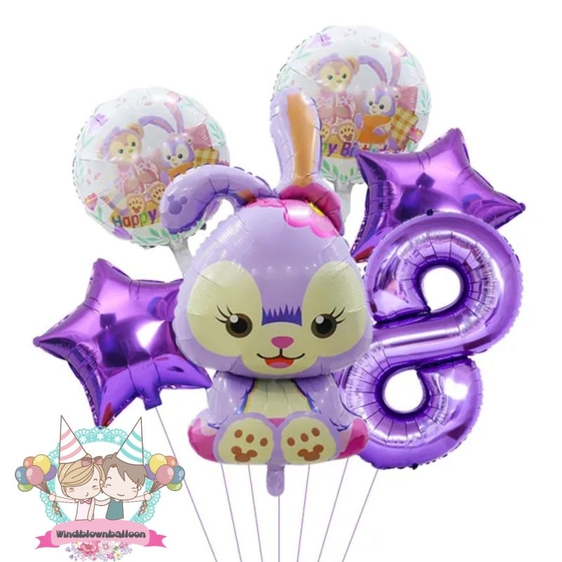 Jual WINDBLOWN BALON SET HBD PURPLE BIRTHDAY STELLALOU FOR GIRL / ULANG ...