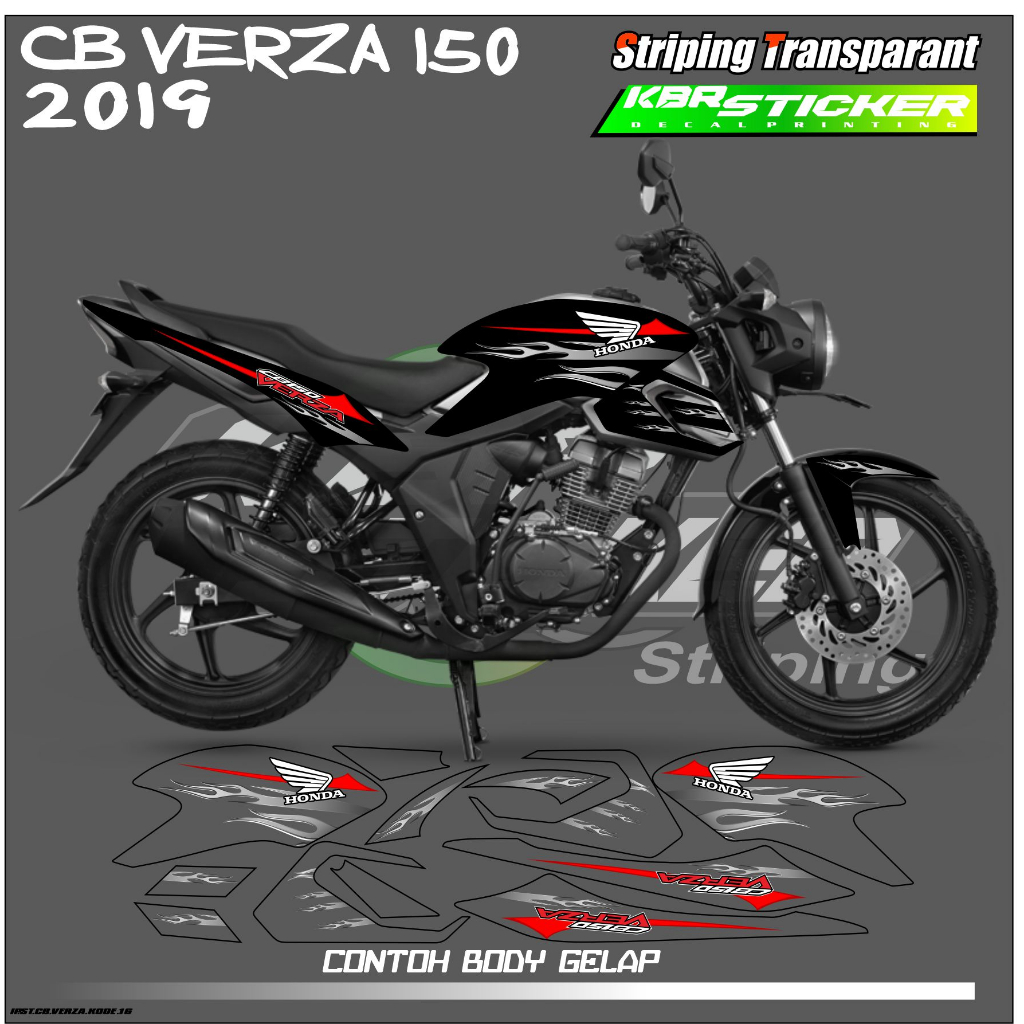 Jual CB VERZA (COD) STIKER STRIPING MOTOR HONDA CB VERZA STIKER LIST ...