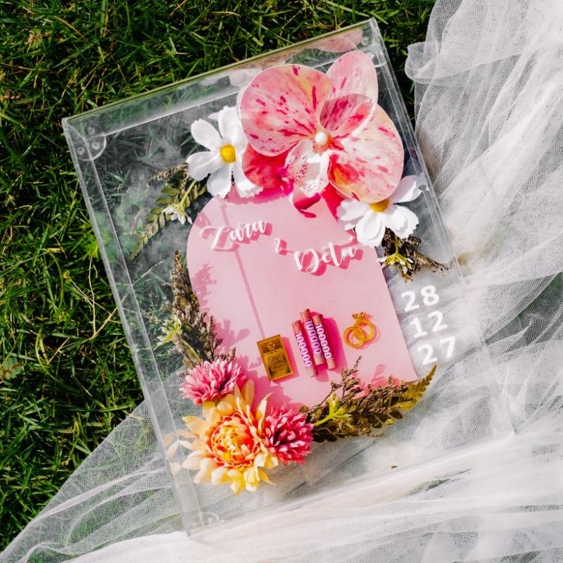 Jual Mahar Pernikahan Transparan Akrilik / Mahar Nikah Modern Rustik ...