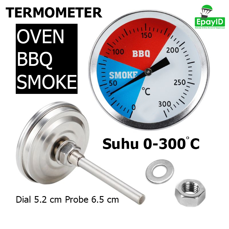 Jual Termometer Dial Oven 0-300 Celcius BBQ Smoker Stainless Steel ...