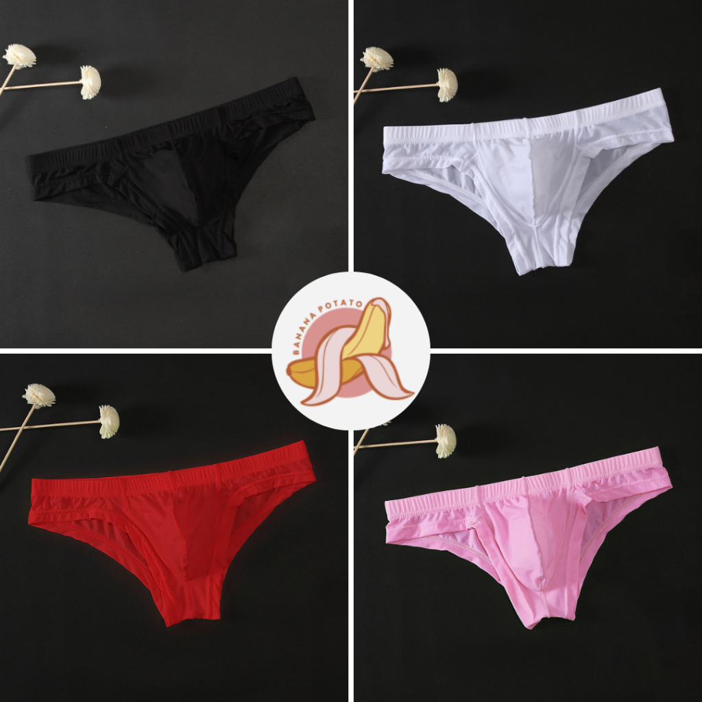 Jual BA025 celana dalam sutra cowok g-string segitiga dengan tonjolan ...