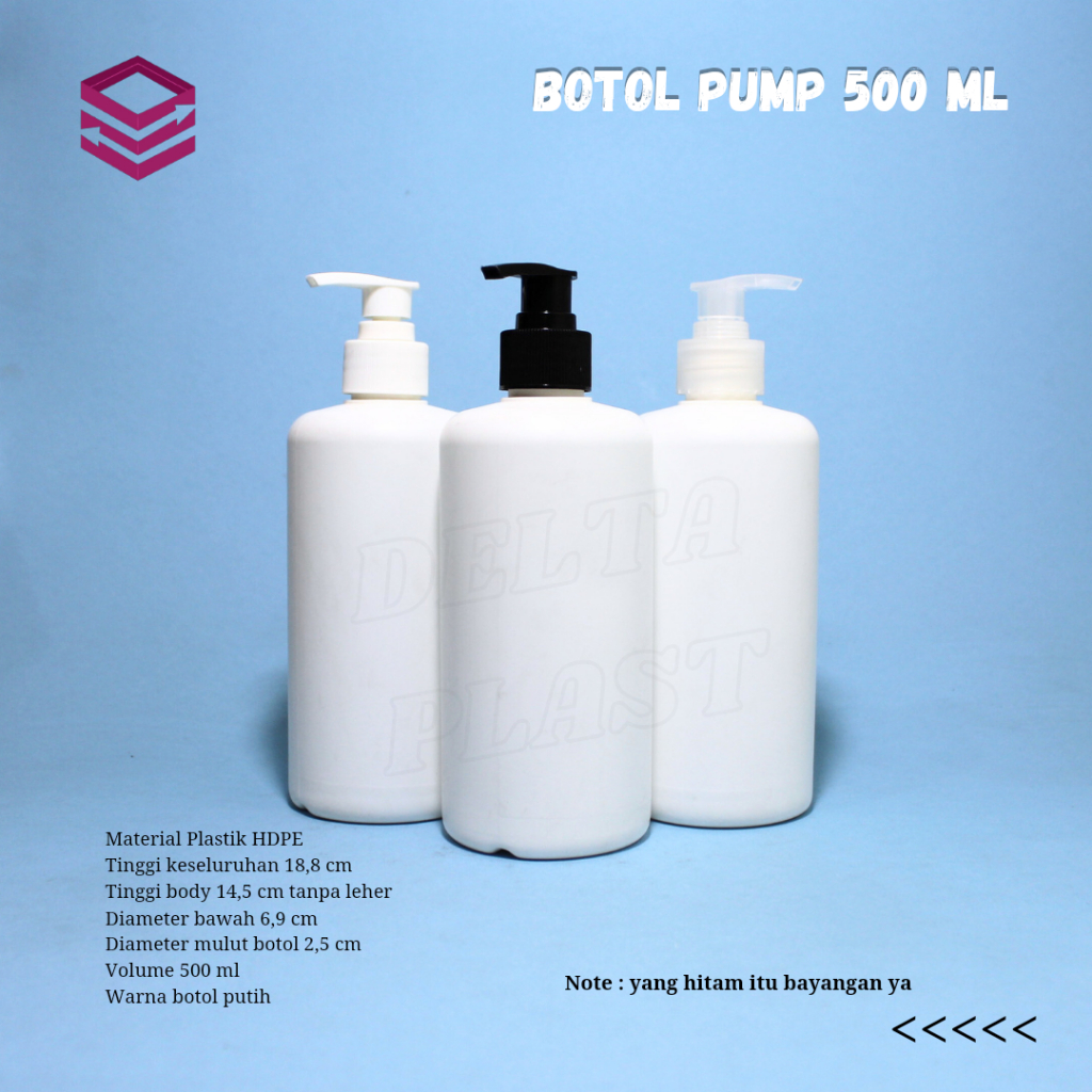 Jual Botol pump 500 ml HDPE putih / Botol pump 500 ml | Shopee Indonesia