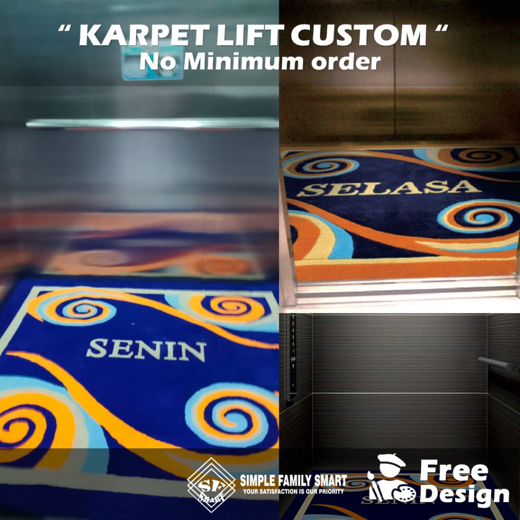Jual karpet lift custom logo instansi nama hari | carpet tebal kustom ...