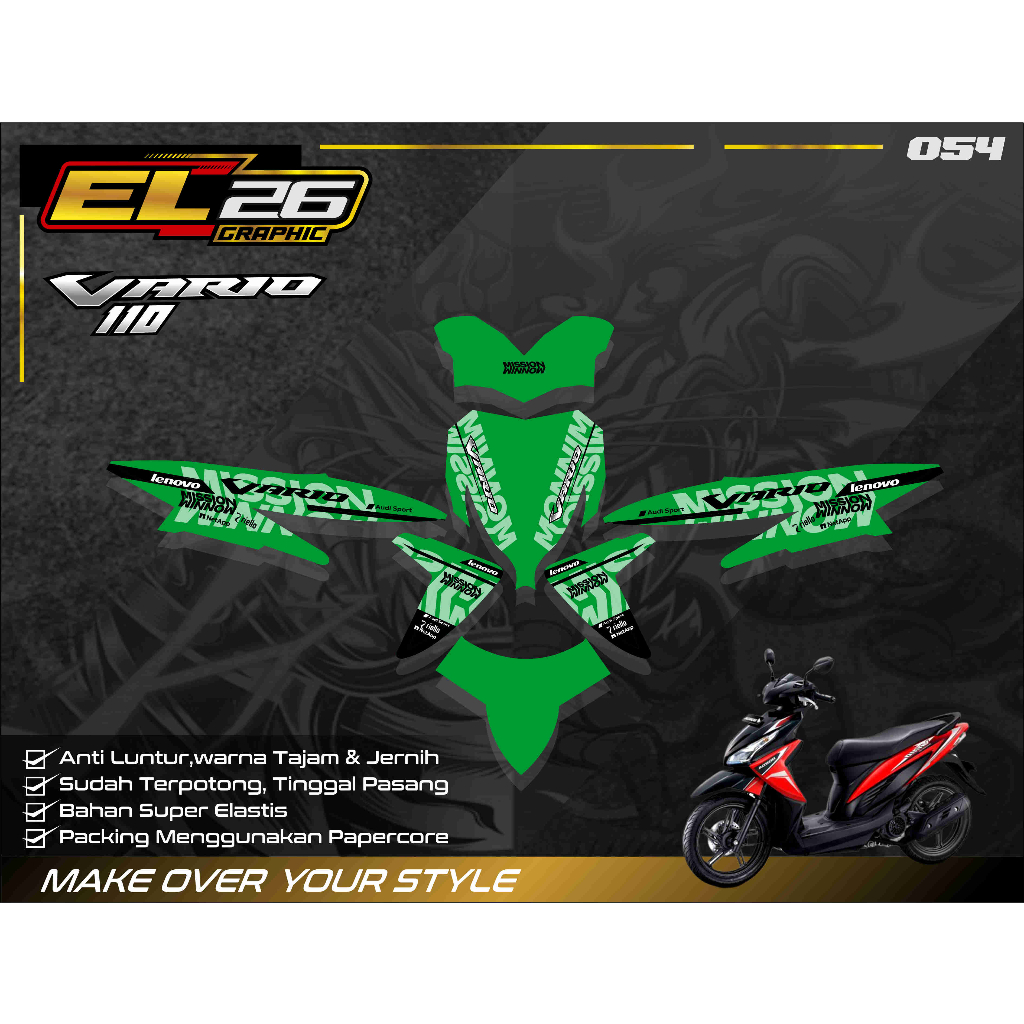 Jual 54 DECAL FULL BODY VARIO KARBU 110 CW - DECAL STICKER FULL BLOCK ...