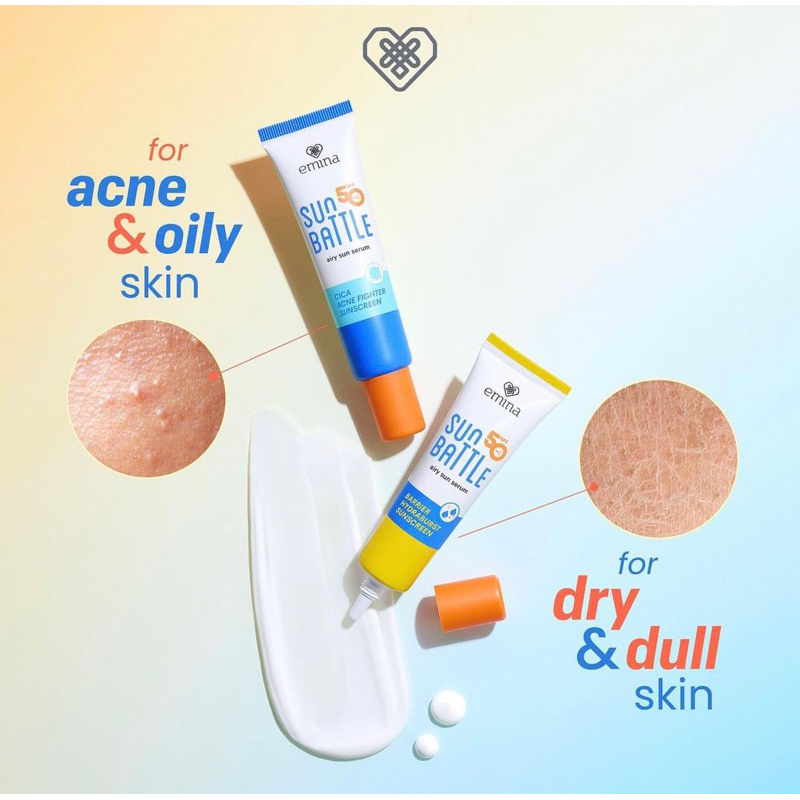 Jual Emina Sun Battle Airy Sun Serum SPF 50 PA++++ - Cica Acne Fighter ...
