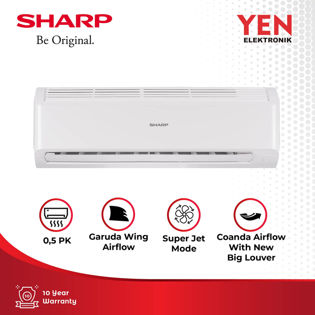 Jual Sharp AC 1/2 PK AH-A5BEY Air Conditioner 360 Watt | Shopee Indonesia
