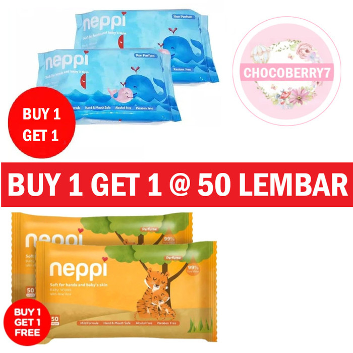Jual Neppi Baby Wipes 50s [BUY 1 GET 1] - Tissue Basah Bayi Parfum ...