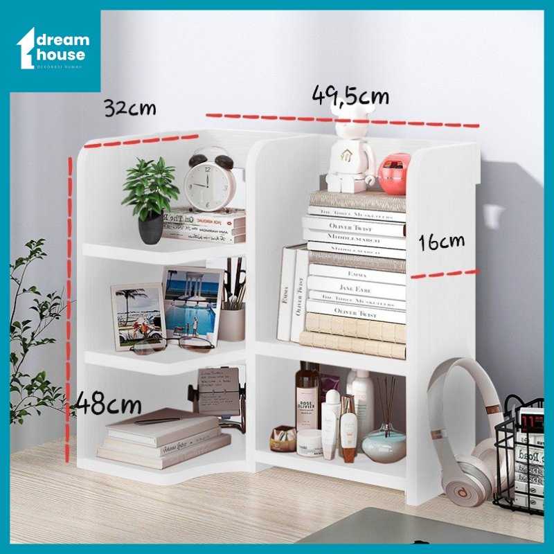 Jual Rak Buku Portable Rak Meja Kerja/Kantor Estetik Desk Rack ...