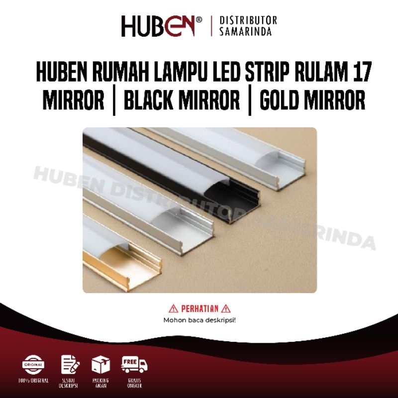 Jual HUBEN List Rumah Lampu LED Strip Aluminium 3 Meter RULAM-17 ...