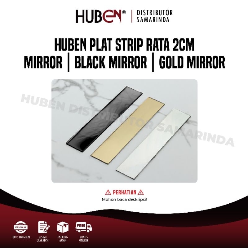 Jual HUBEN List Plat Strip Rata Stainless Steel 20MM 2CM x 3 M Mirror Gold Mirror Black Mirror ...