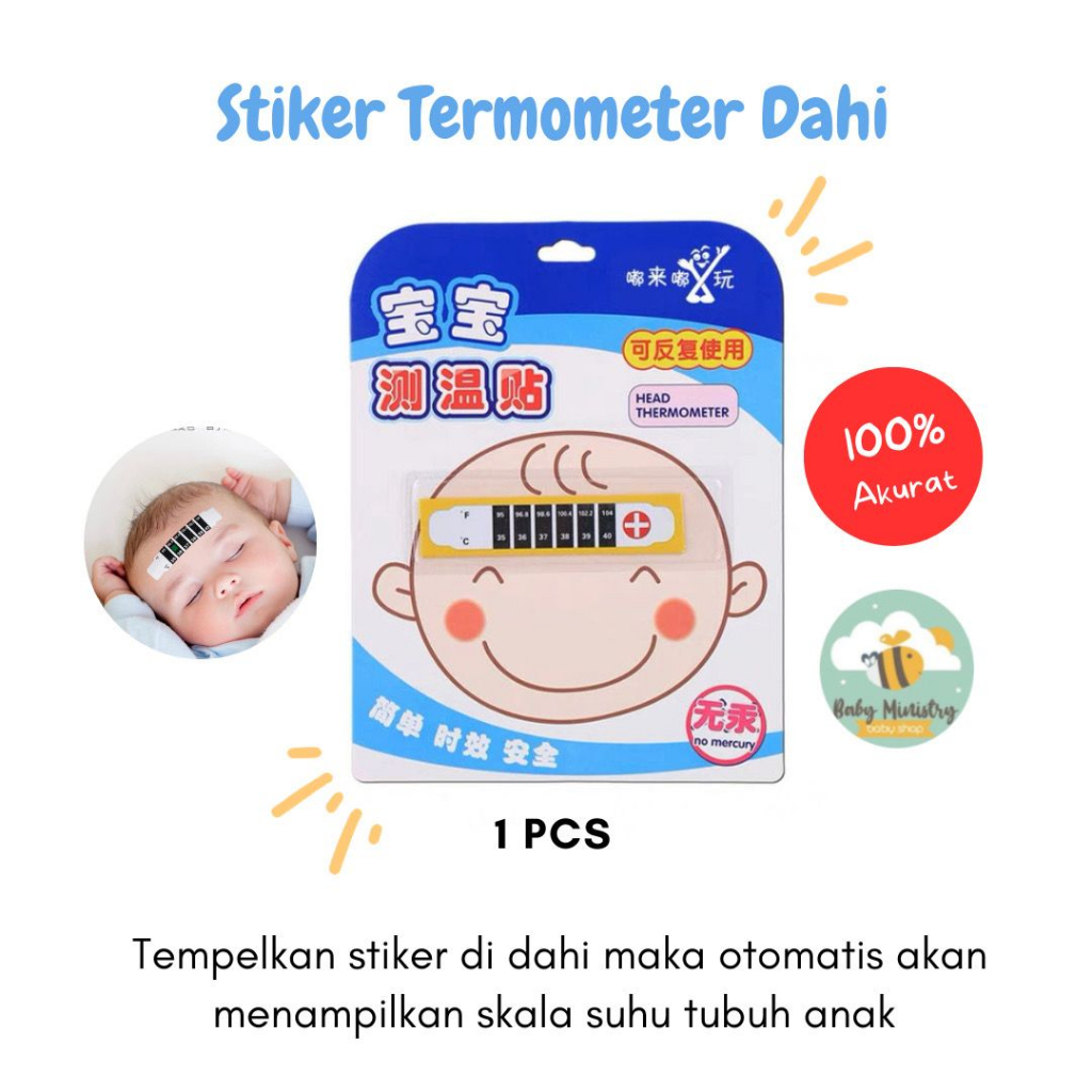 Jual (1 PCS) FEVER TRACKER - HEAD THERMOMETER / stiker dahi pendeteksi ...