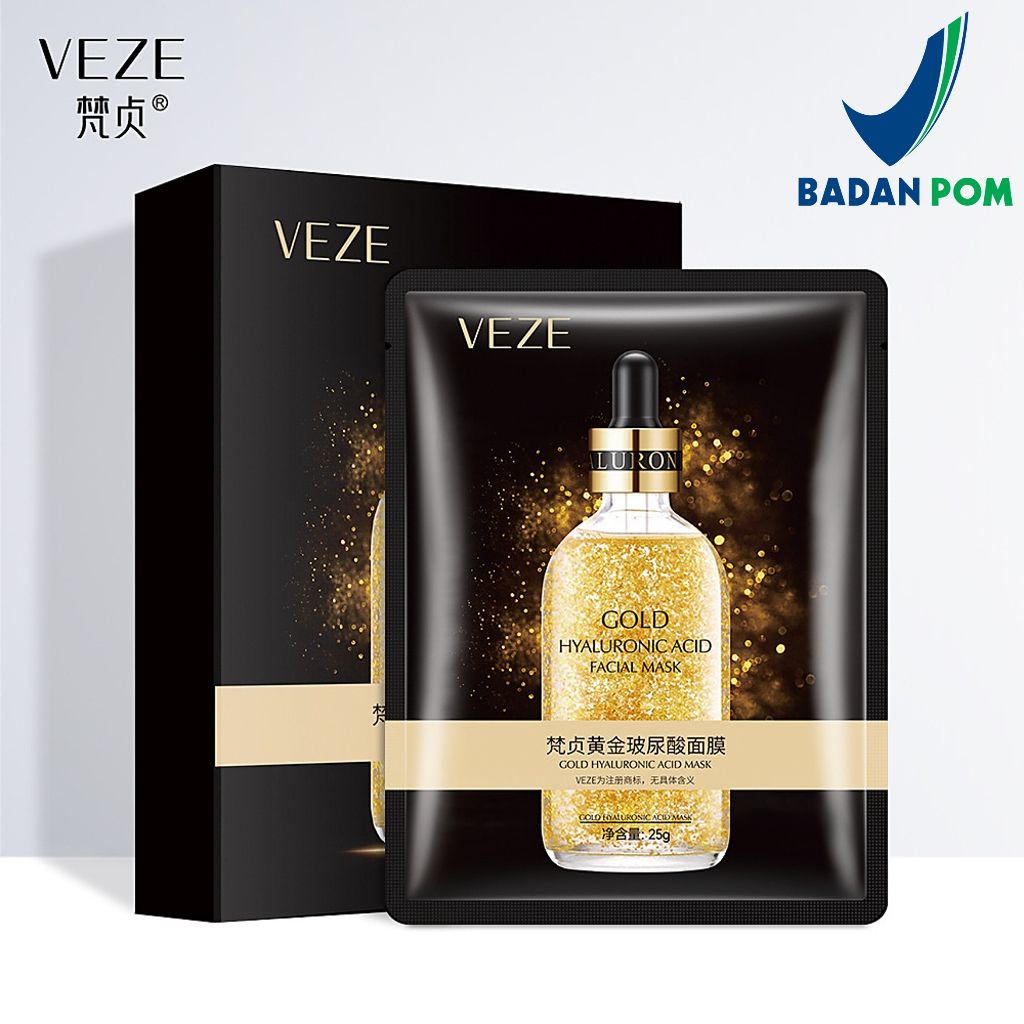 Jual [BPOM] VEZE 24k Pure Gold Hyluronic Acid Facial Mask Masker Wajah ...