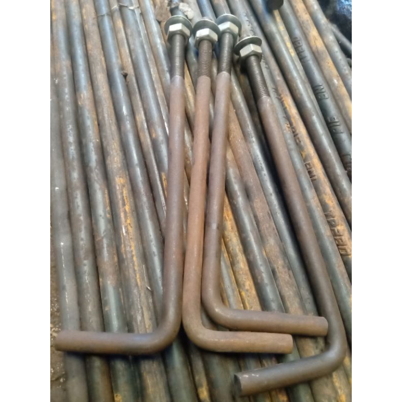 Jual baut angkur L angker baja anchor bolt st37 m 14 m14 x 300 ( 30 cm ...