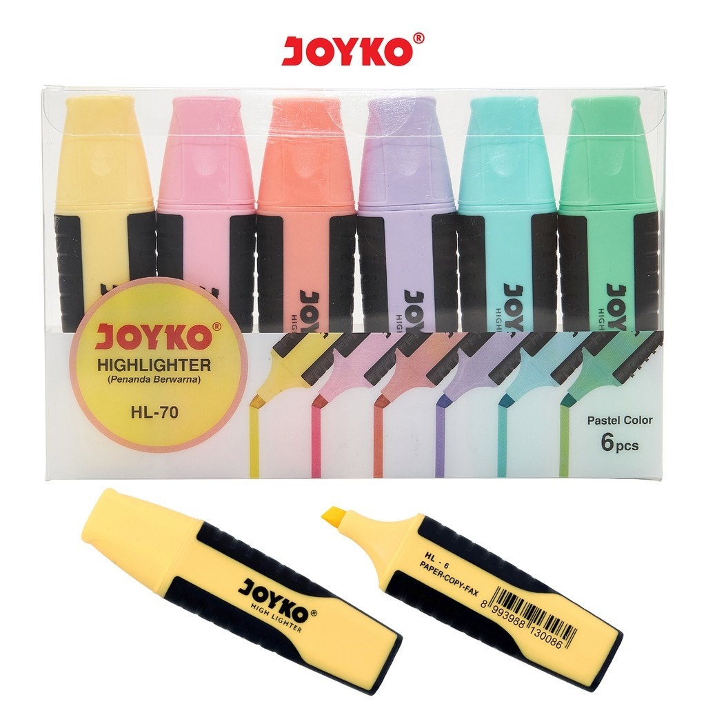 Jual Stabilo Warna Pastel JOYKO Highlighter Penanda Tulisan (1Set/6pcs ...