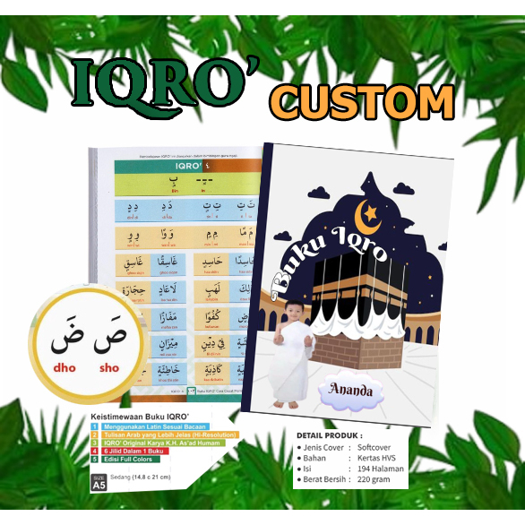 Jual IQRO CUSTOM NAMA FULL COLOR - IQRO - CUSTOM - HARD COVER - FREE ...