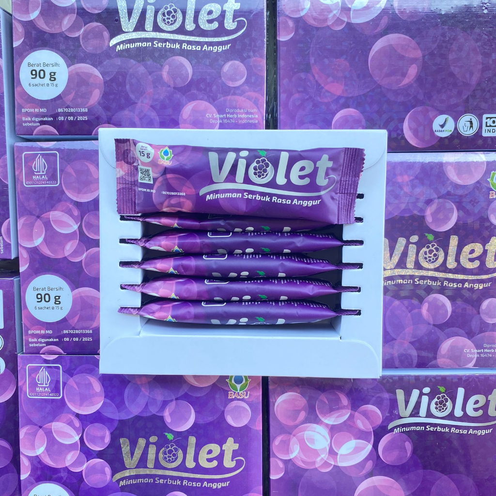 Jual (BASU)1 Box Violet COLLAGEN Drink Herbal Suplemen rasa anggur/viral/murah/diet/bikin kulit ...