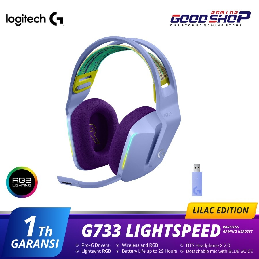 Jual Logitech G733 Lightspeed LILAC - Wireless Gaming Headset | Shopee ...
