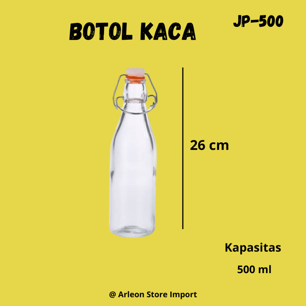 Jual BOTOL KACA DENGAN TUTUP KEDAP UDARA UKURAN 250ml, 500ml 750ml ...
